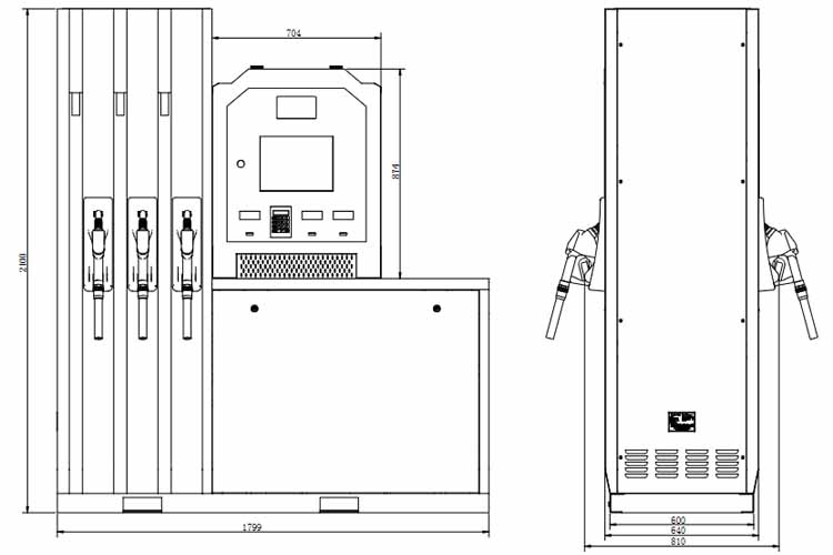 Anti-Collision L-Type Design Fuel Dispensing Column - www ...